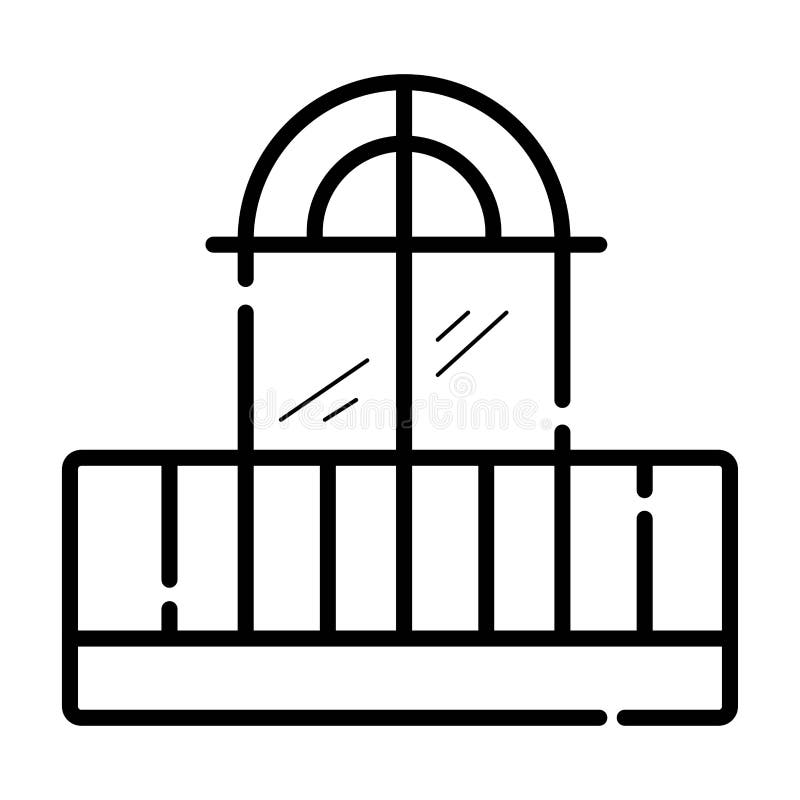 Balcony Icon In Trendy Design Style. Balcony Icon Isolated On White ...