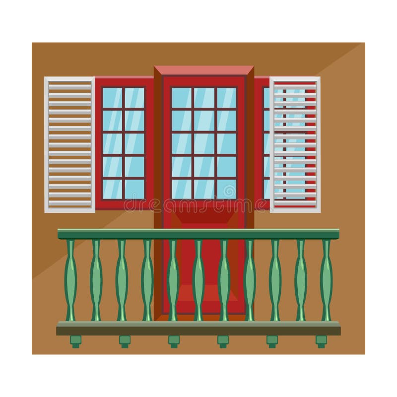 Balcony Vector Icon.Cartoon Vector Icon Isolated on White Background ...