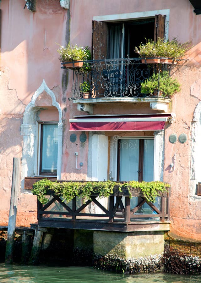 Balcony in Venice stock image. Image of water, love, bridge - 42888633