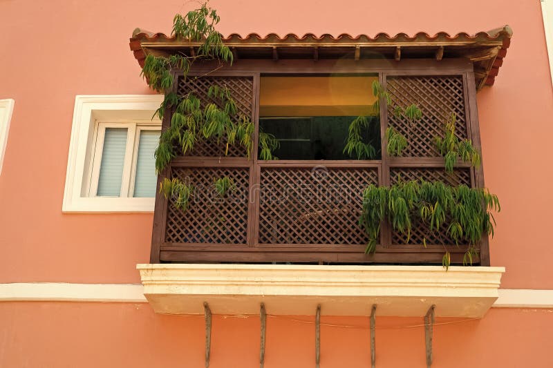 Balcony Veranda with Plants. Balcony Veranda Architecture. Balcony ...