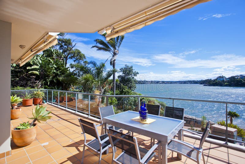 Balcony with a view stock image. Image of lake, property - 21564435