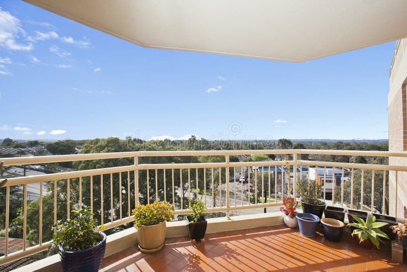 Balcony with a view stock image. Image of blue, railing - 21566119