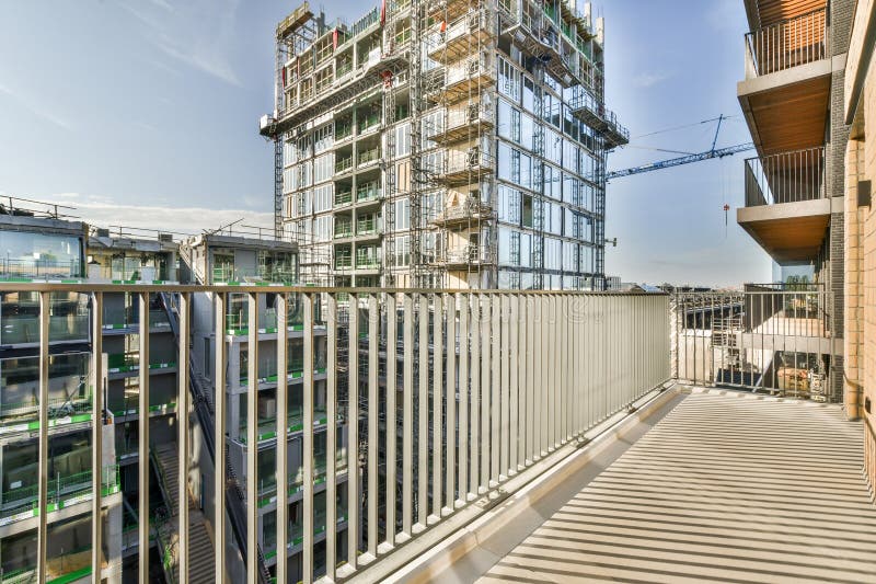 A Balcony with a View of a Building Under Construction Editorial Stock ...