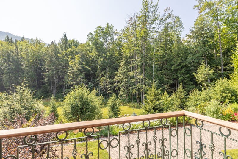 Balcony View of the Woods from a Mansion Stock Image - Image of nature ...