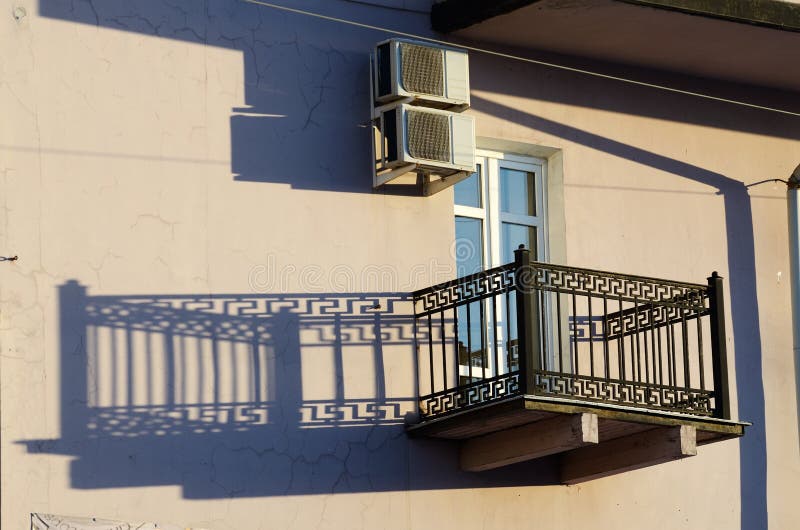 Balcony on the Wall of the Building. Stock Photo - Image of building ...