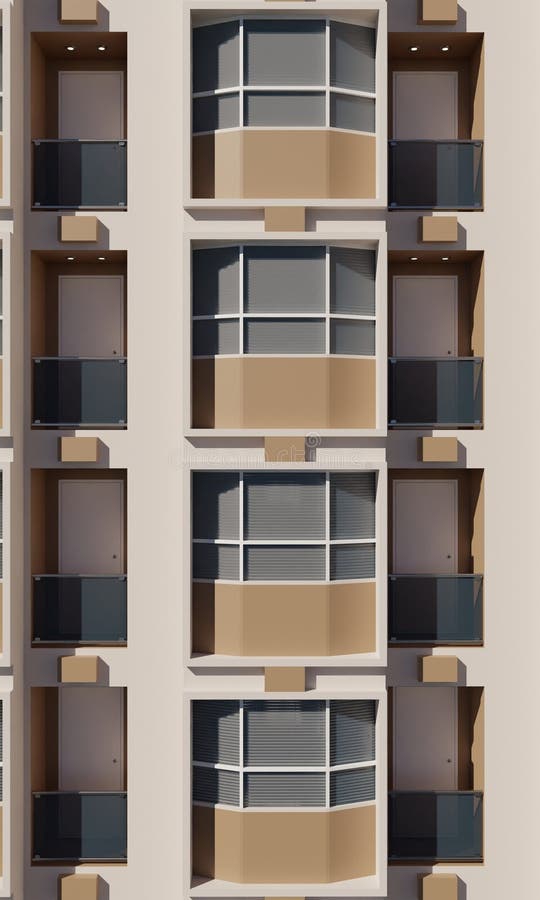 Modern Hotel Render at Night Scene Wallpaper Stock Illustration ...