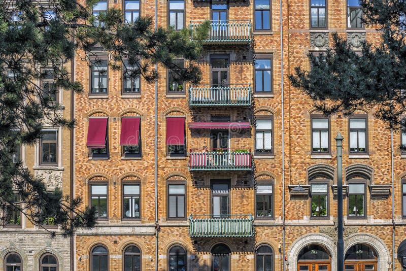 Balcony and Windows on a City Building Stock Photo - Image of monument ...