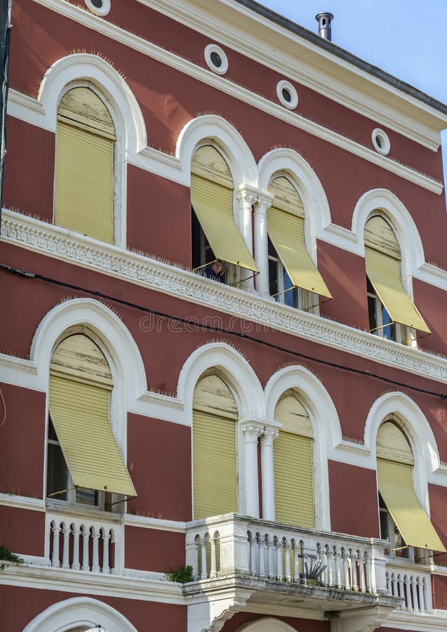 Balcony and Windows Shutter Editorial Stock Photo - Image of shutters ...