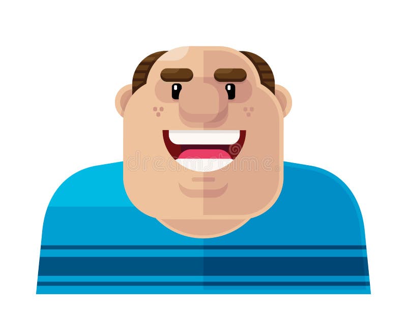 Bald Big Guy Flat Vector Illustration Icon Avatar Stock Vector ...
