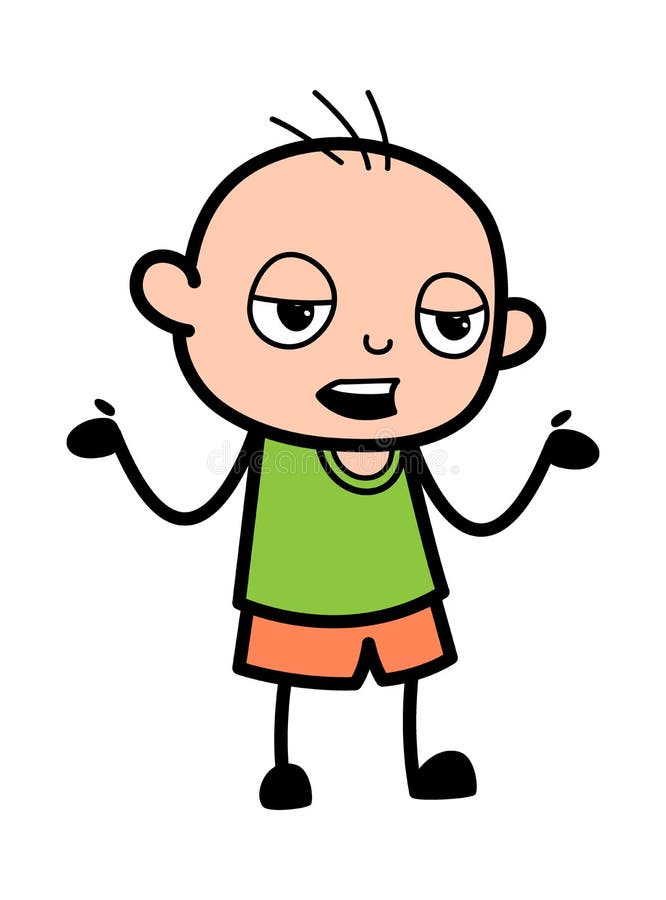 Bald Boy Talking Cartoon stock illustration. Illustration of discuss ...