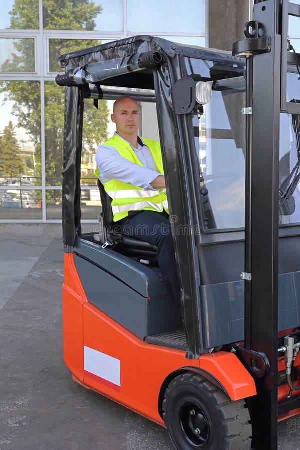 Forklift driver view stock photo. Image of warehouse - 16476912