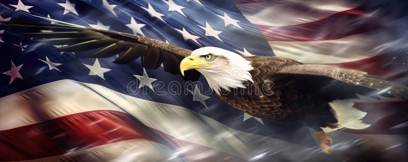 Bald eagle american flag stock illustration. Illustration of wildlife ...