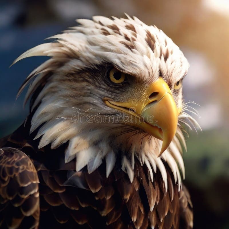 Bald Eagle Animal Closeup Face Stock Illustration - Illustration of ...