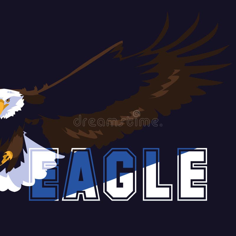 Bald Eagle Bird Flying with Word Stock Vector - Illustration of claw ...