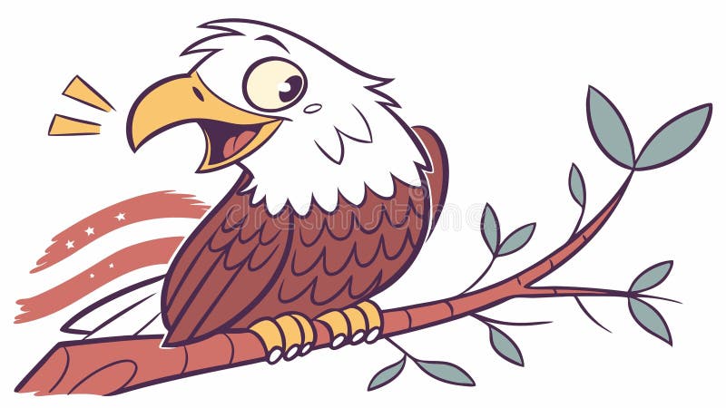 Bald Eagle Bird Intimidated Cries Beach Vector Stock Vector ...