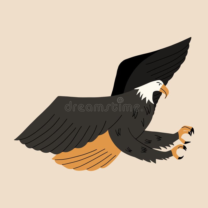 Bald Eagle, Bird of Prey. Vector Illustration in Flat Style Stock ...