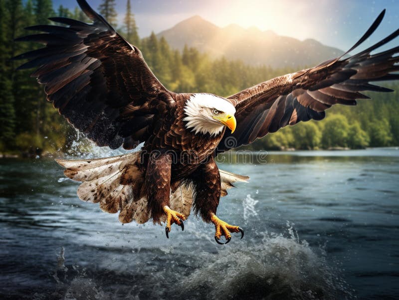 Eagle Catching Fish Stock Illustrations – 566 Eagle Catching Fish Stock ...