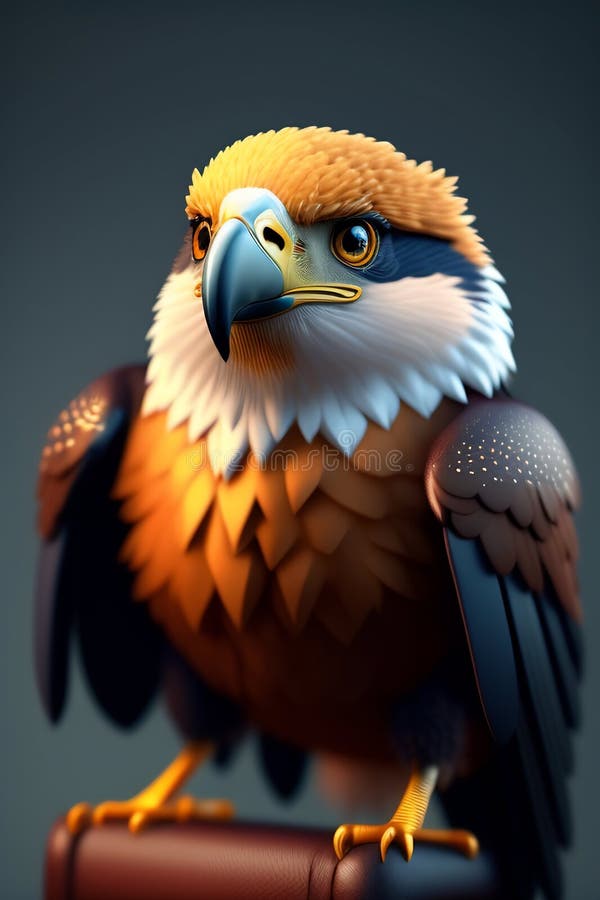 Bald Eagle - 3D Render of an Eagle with Yellow Eyes Stock Illustration ...