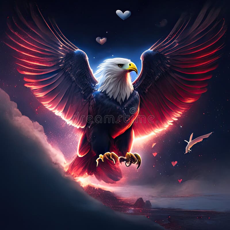 Bald Eagle Night Stock Illustrations – 164 Bald Eagle Night Stock ...