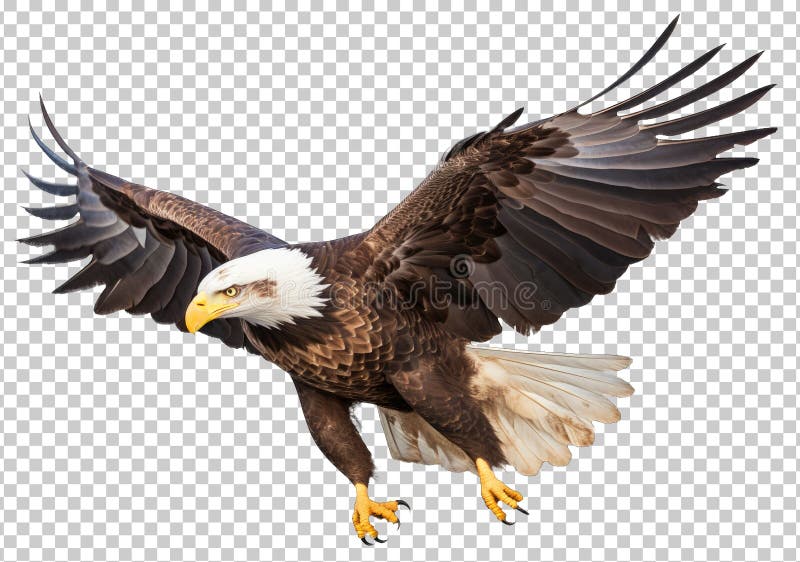 Flying Bald Eagle Front View Isolated on Transparent Background PNG ...