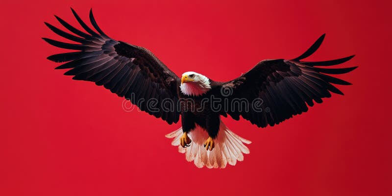 Bald Eagle in Flight with Open Wings Stock Image - Image of eagle ...