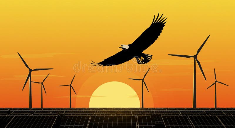 Bald Eagle Flight Renewable Energy Solar Wind Sunset Sustainable ...