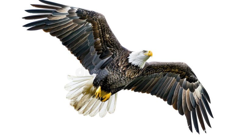 A Bald Eagle Flying High in the Sky Stock Photo - Image of nature ...