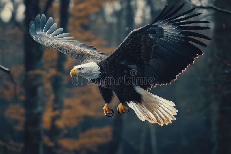 220 Bald Eagle Flying Over Forest Stock Photos - Free & Royalty-Free ...