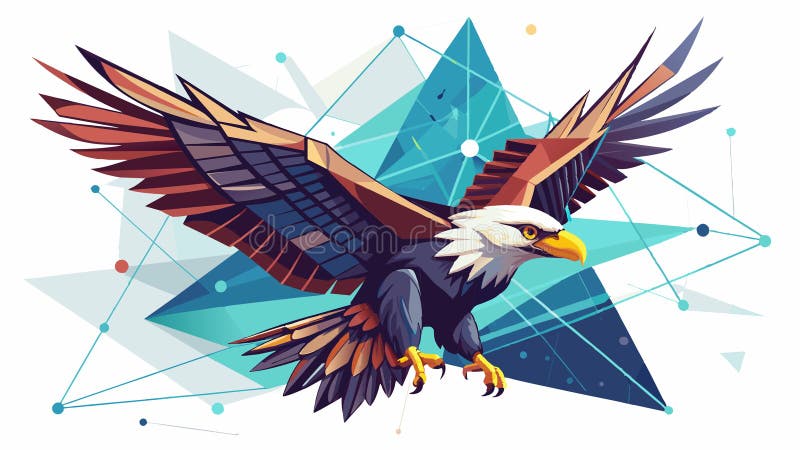 Bald Eagle Flying Swoop from Lines, Triangles, and Particle Style ...