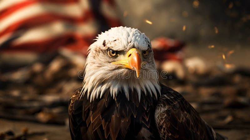 Bald Eagle, Front View Bald Eagle, American Independence Day Stock ...