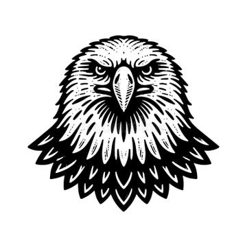 Bald Eagle Front View Vintage Logo Simple Rustic Vector Illustration ...