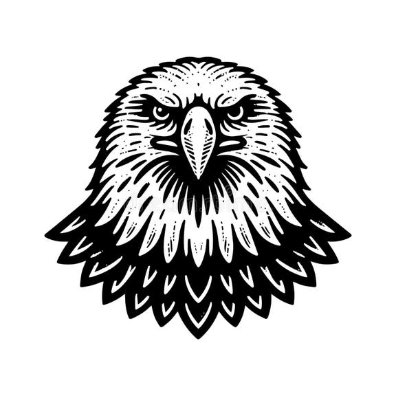Bald Eagle Front View Vintage Logo Simple Rustic Vector Illustration ...