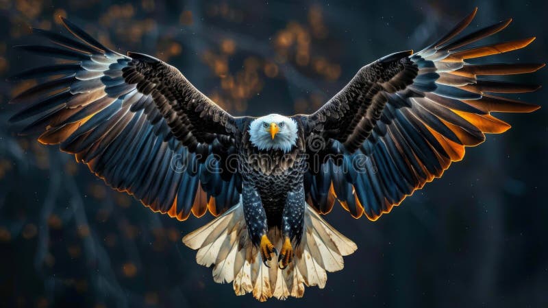 Majestic Golden Eagle Soaring Wings Spread Wide Natural Habitat Stock ...