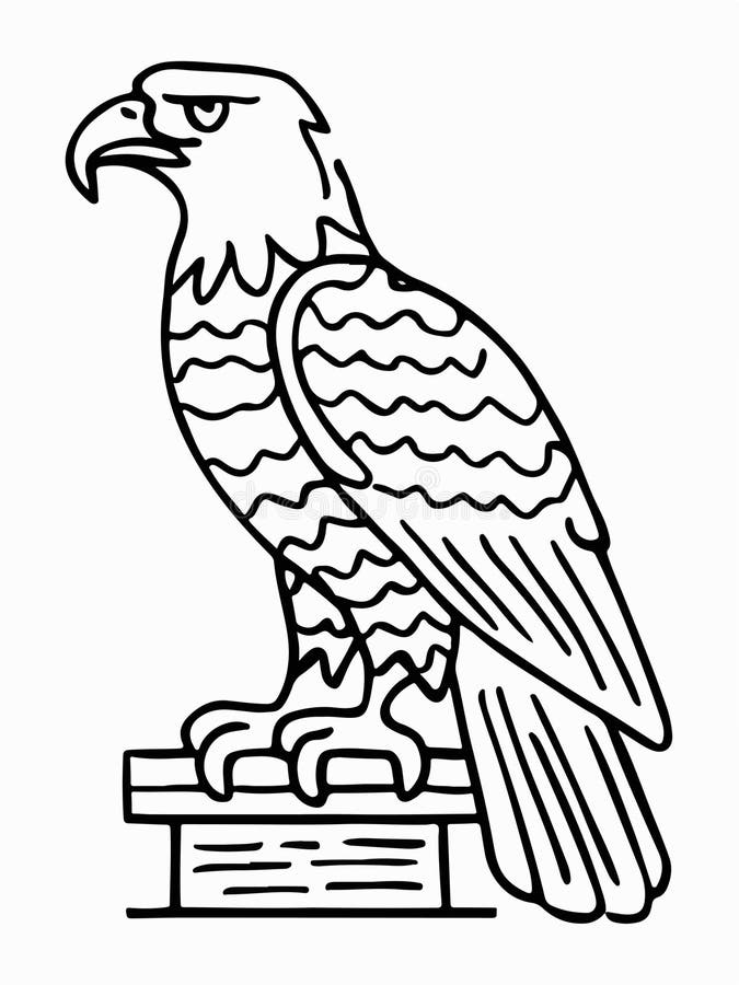 Bald Eagle Stand on the Top of a Building Stock Vector - Illustration ...