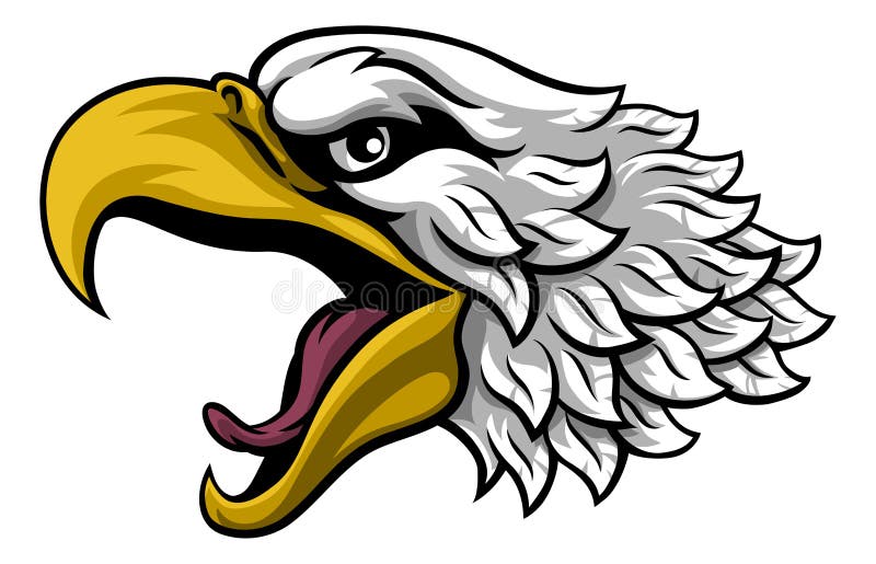 Bald Eagle or Hawk Mascot Head Face Cartoon Stock Vector - Illustration ...