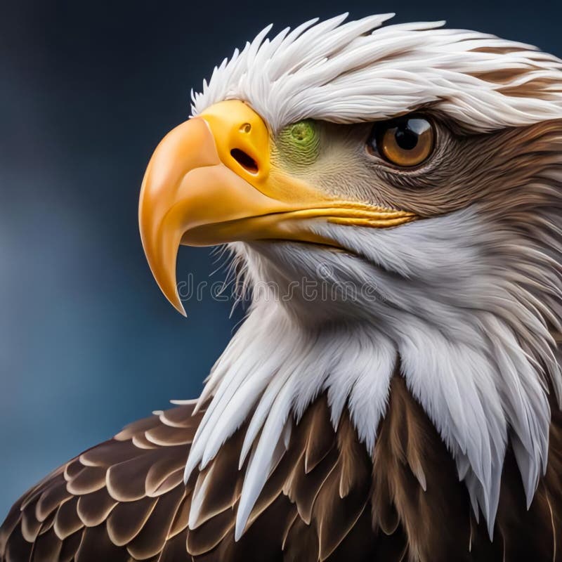 Bald Eagle Head Shot. American Bald Eagle Front View and Head Shot ...