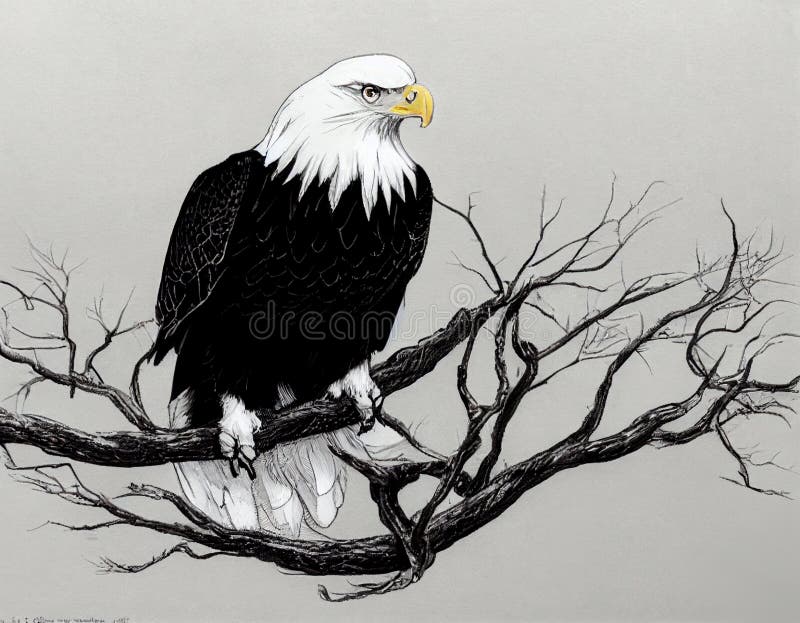 Bald Eagle Pencil Drawing Stock Illustrations – 125 Bald Eagle Pencil ...