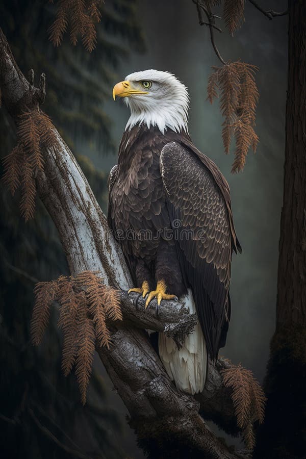 Bald Eagle Perched Stock Illustrations – 404 Bald Eagle Perched Stock ...