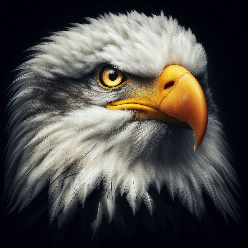 Bald Eagle the Piercing Gaze from Its Yellow Eyes Combined with ...