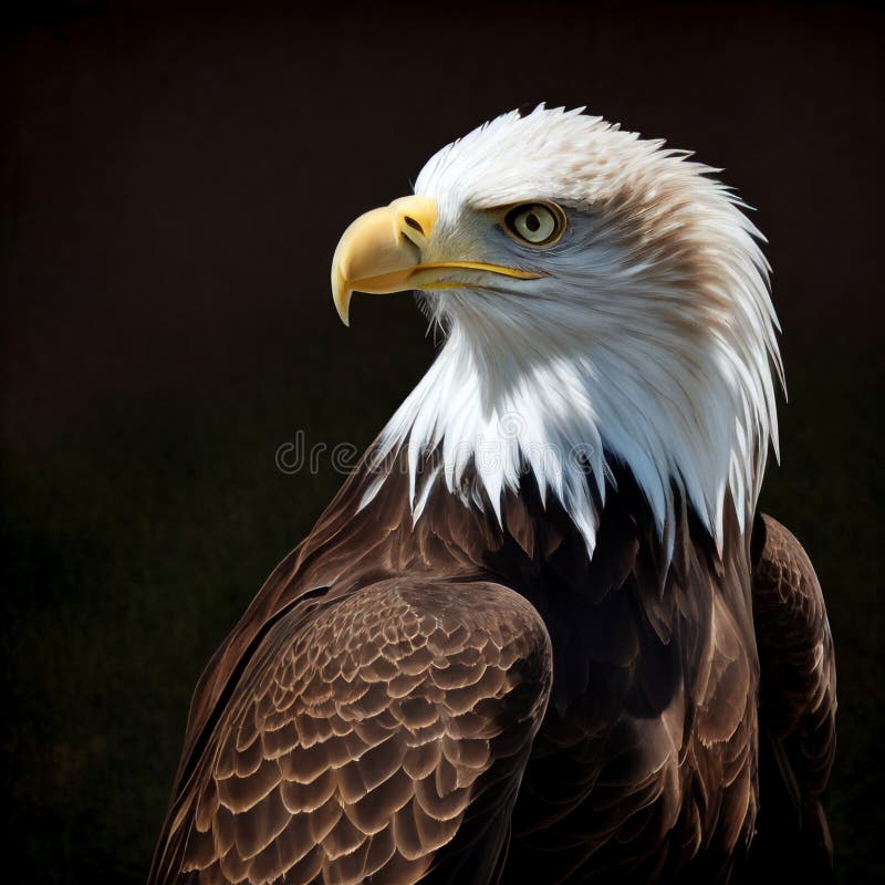 Majestic Symbol of Freedom: Portrait of a Bald Eagle Stock Illustration ...