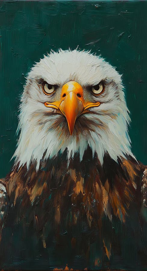 A Bald Eagle is Shown with Sharp Focus and Detailed Plumage, Staring ...