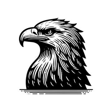 Bald Eagle Side View Simple Vintage Logo Rustic Vector Illustration ...