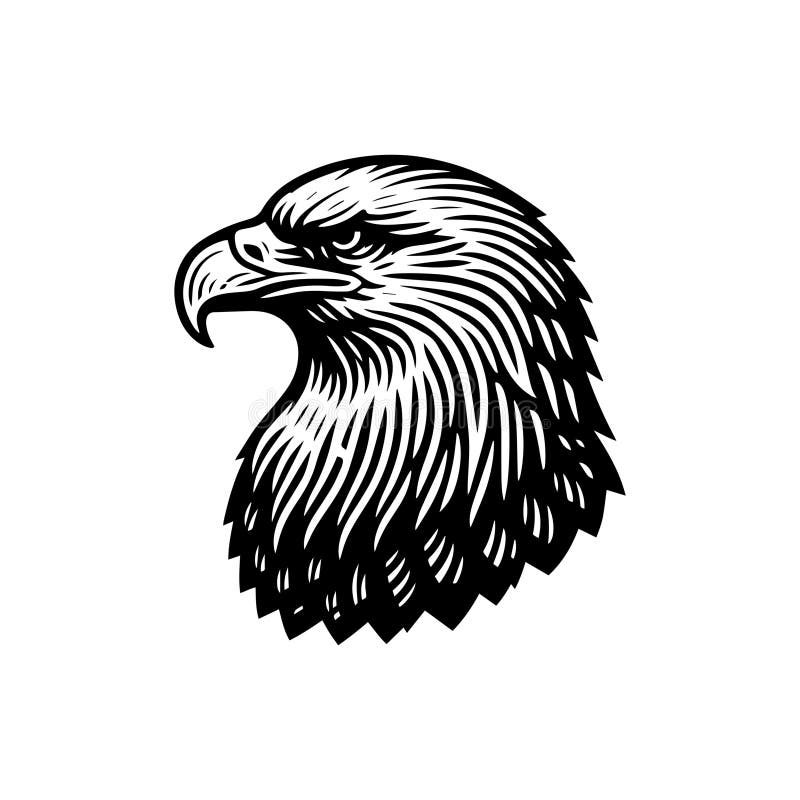 Bald Eagle Side View Vector Vintage Rustic Logo Illustration. Stock ...