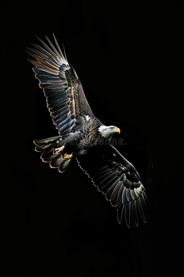 Bald Eagle Soaring Dark Night Sky Stock Photos - Free & Royalty-Free ...
