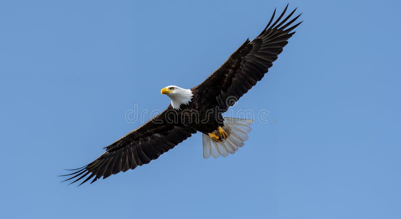 Bald Eagle Soaring Gracefully through the Sky with Wings Spread Wide ...
