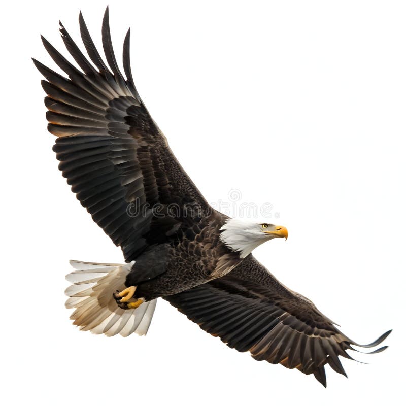 Bald Eagle Soaring through the Sky Stock Illustration - Illustration of ...