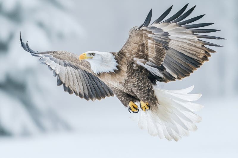 Bald Eagle Soaring Sky Its Impressive Wingspan Stock Photos - Free ...
