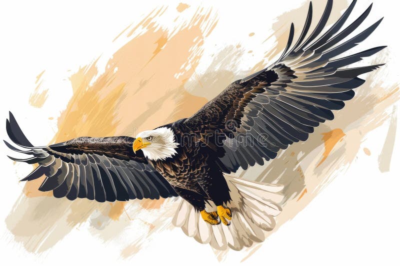 A Bald Eagle Soaring through the Sky with Its Wings Outstretched Stock ...