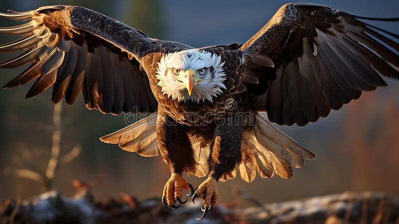 Bald Eagle Soaring through the Sky, Powerful Wingspan, Symbol of ...