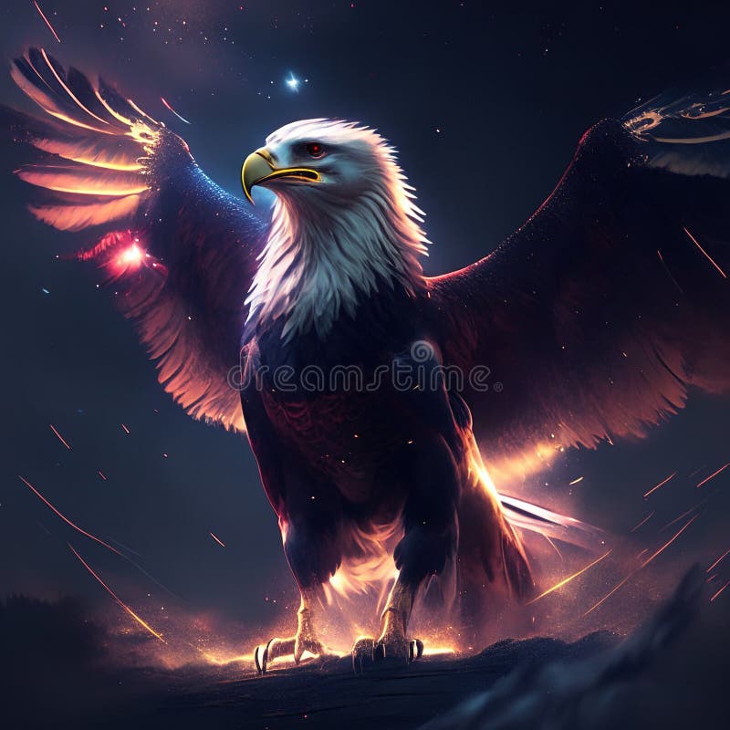 Bald Eagle Hugging Heart Eagle with a Heart in His Hands. 3D ...